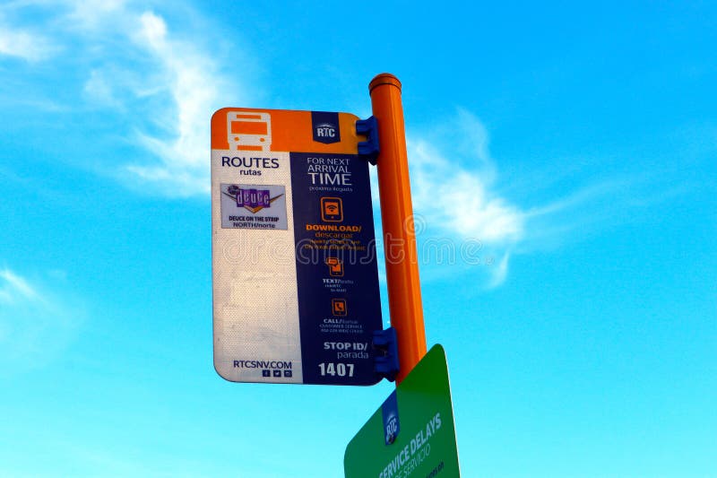 Las Vegas, Nevada: the Deuce on the Strip Bus Stop Editorial Photo ...