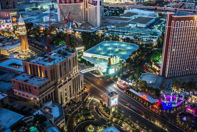 Las Vegas Nevada Strip and Surroundings at Night Editorial Image ...