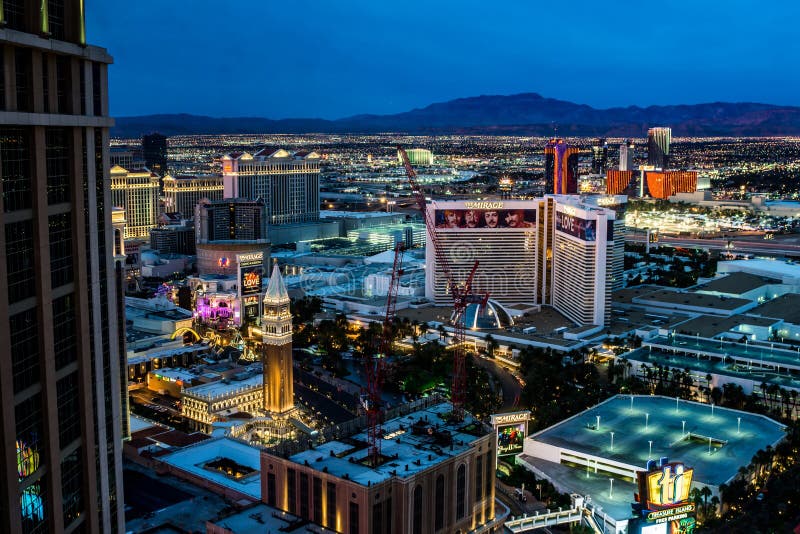 Las Vegas Nevada Strip and Surroundings at Night Editorial Photo ...