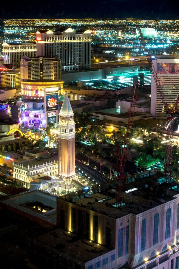 Las Vegas Nevada Strip and Surroundings at Night Editorial Stock Photo ...