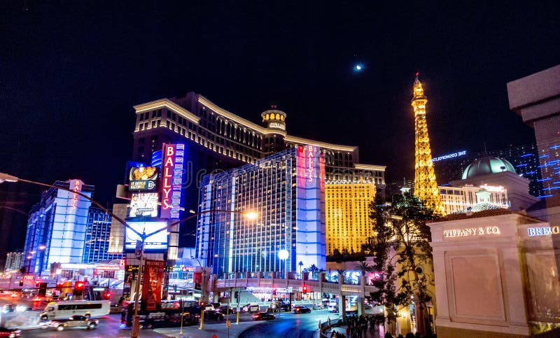 Las Vegas Nevada Strip and Surroundings at Night Editorial Photo ...