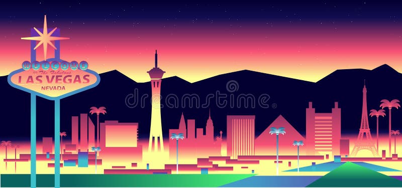 Las vegas skyline stock illustration. Illustration of skyscrapers ...