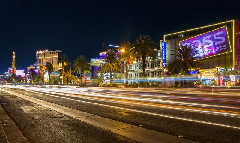 Las Vegas strip editorial photo. Image of lighting, street - 43025616