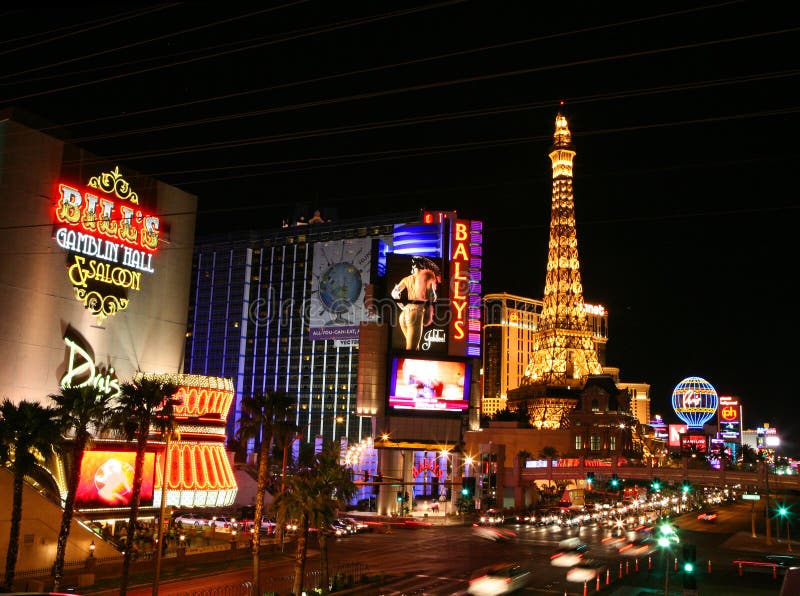 Las Vegas Strip at Night, Horizontal Editorial Stock Image - Image of ...