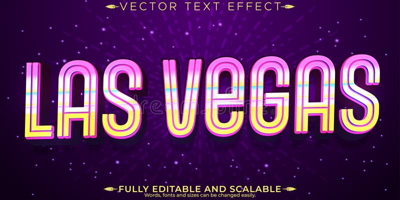 Las Vegas Text Effect, Editable Casino and Glamorous Customizable Font ...