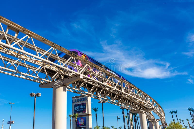 Monorail Train in Las Vegas Editorial Photo - Image of station ...