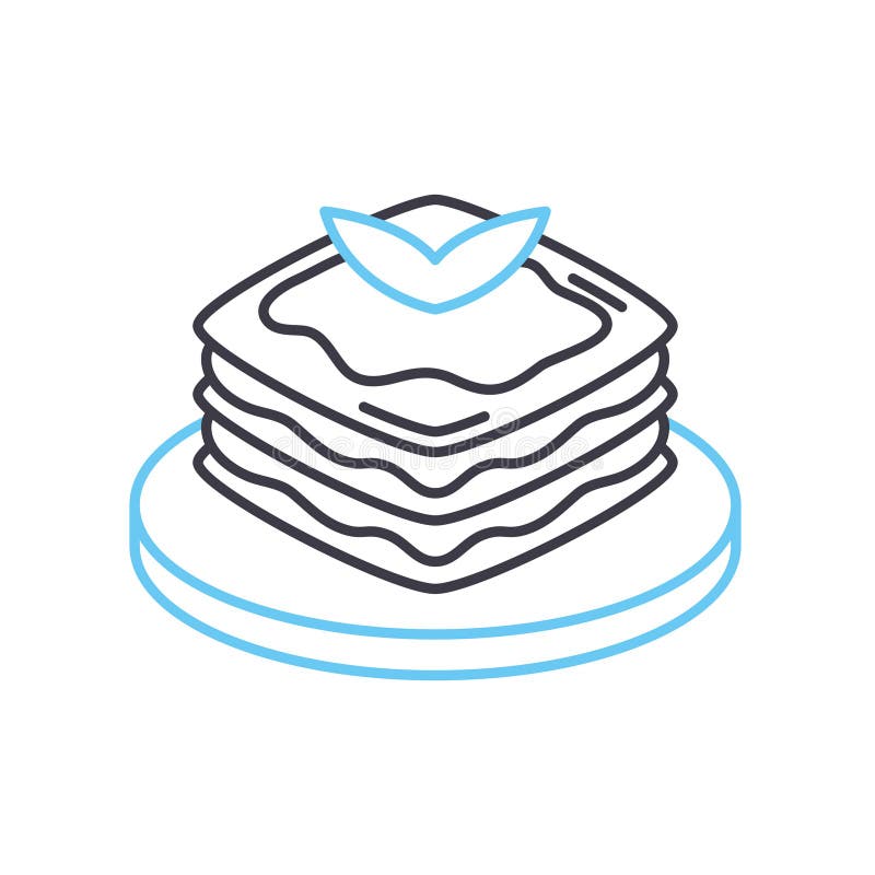 Lasagna Line Icon, Outline Symbol, Vector Illustration, Concept Sign ...