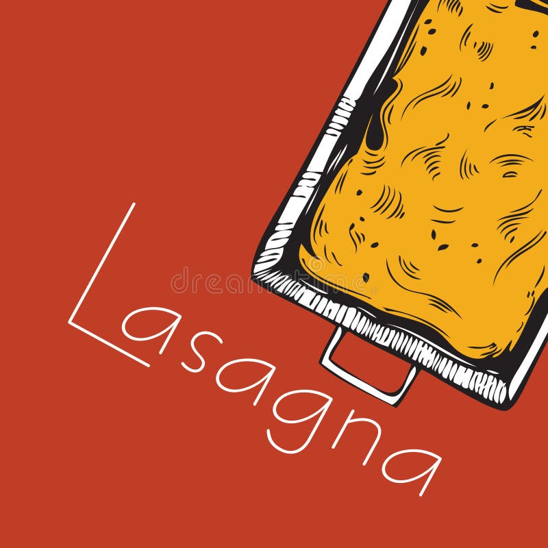 Lasagna poster stock vector. Illustration of object - 318702788