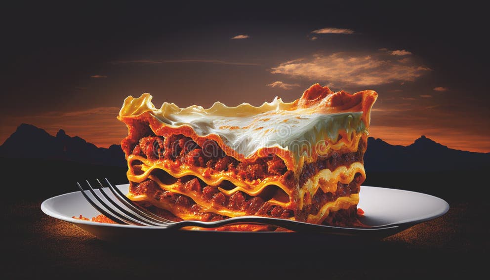 Lasagna on Table Created with Generative AI Technology Stock ...