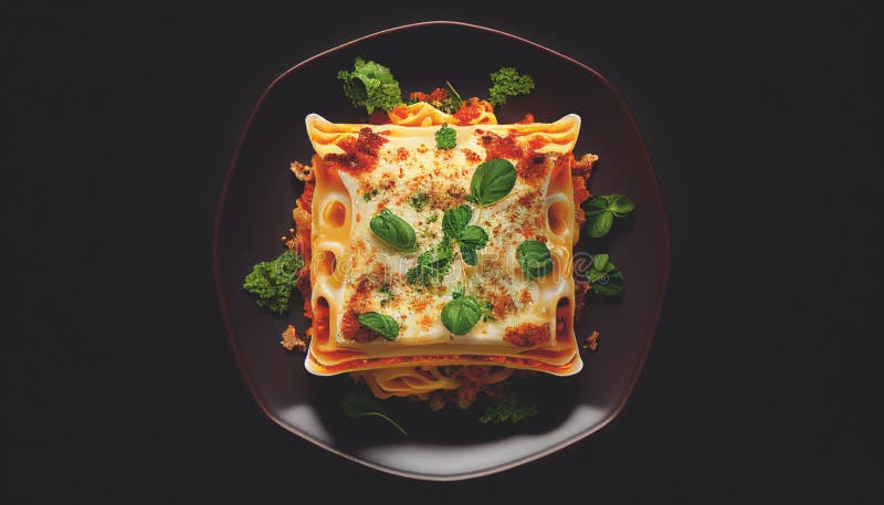 Lasagna on Table Created with Generative AI Technology Stock ...