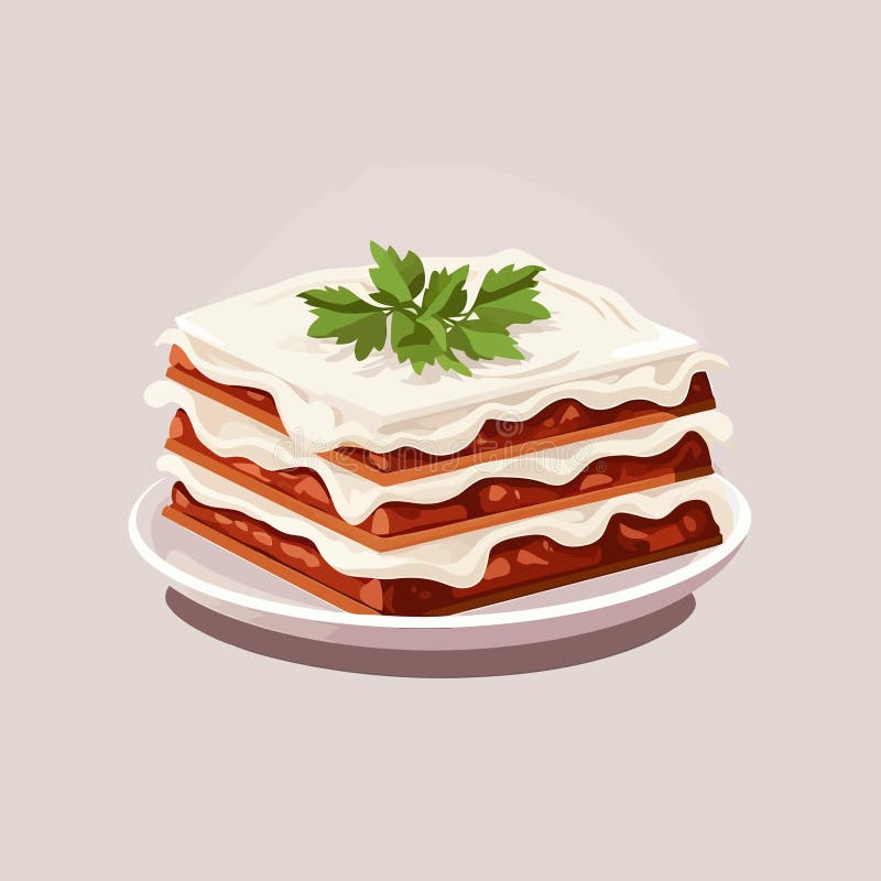 Lasagna Vector Flat Minimalistic Isolated Illustration Stock Vector ...