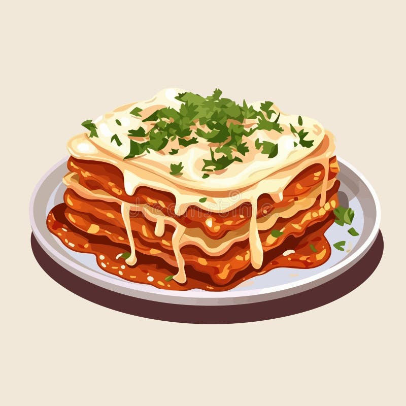 Lasagna Vector Flat Minimalistic Isolated Illustration Stock Vector ...