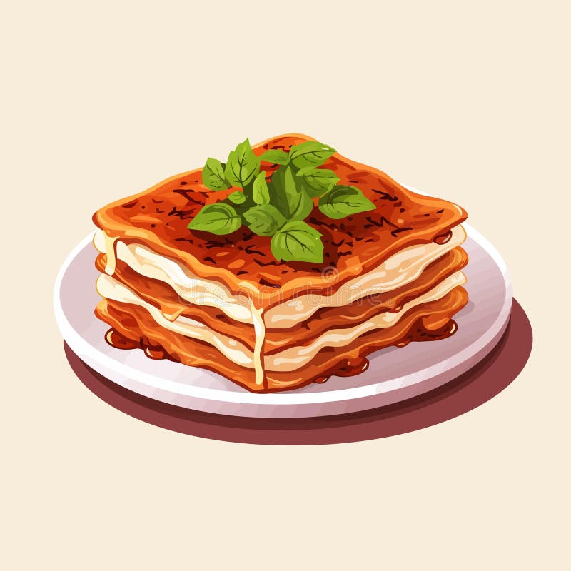 Lasagna Vector Flat Minimalistic Isolated Illustration Stock Vector - Illustration of cartoon ...