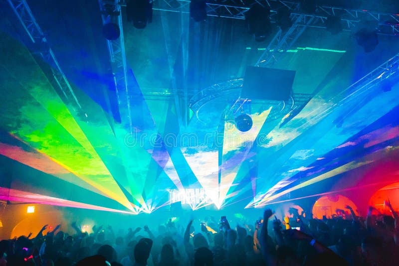 Laser in Una Rave, Festa, Club Fotografia Editoriale - Immagine di ...