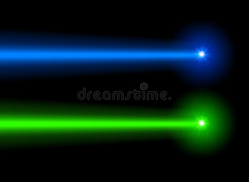 Laser Beam Blue Green Light. Vector Laser Beam Line Ray Glow Effect ...