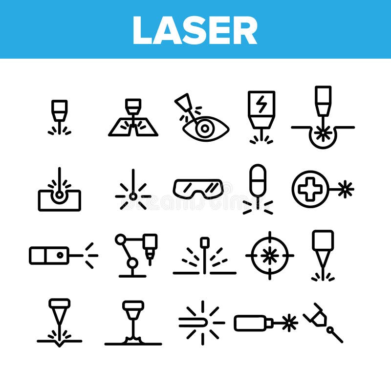 Laser Beam Collection Elements Icons Set Vector Stock Vector ...