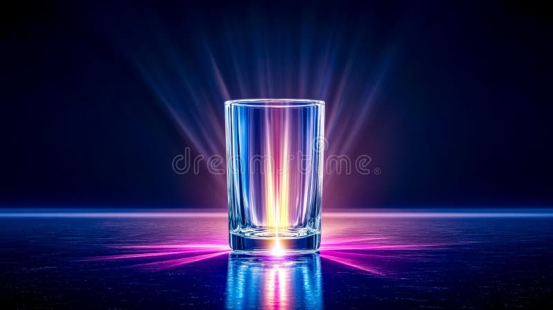Laser Beam Creating Colorful Light Rays through a Glass Stock Image ...
