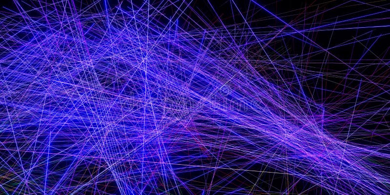 Laser Beam Effect on a Black Background 3D Illustration Stock ...