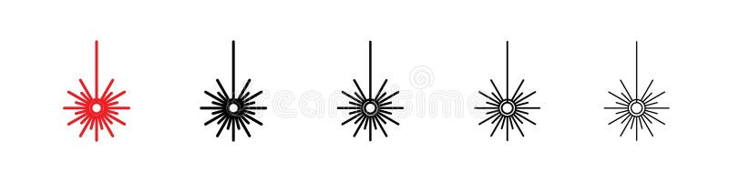 Laser Beam Icon Vector Set on White Background Stock Vector ...
