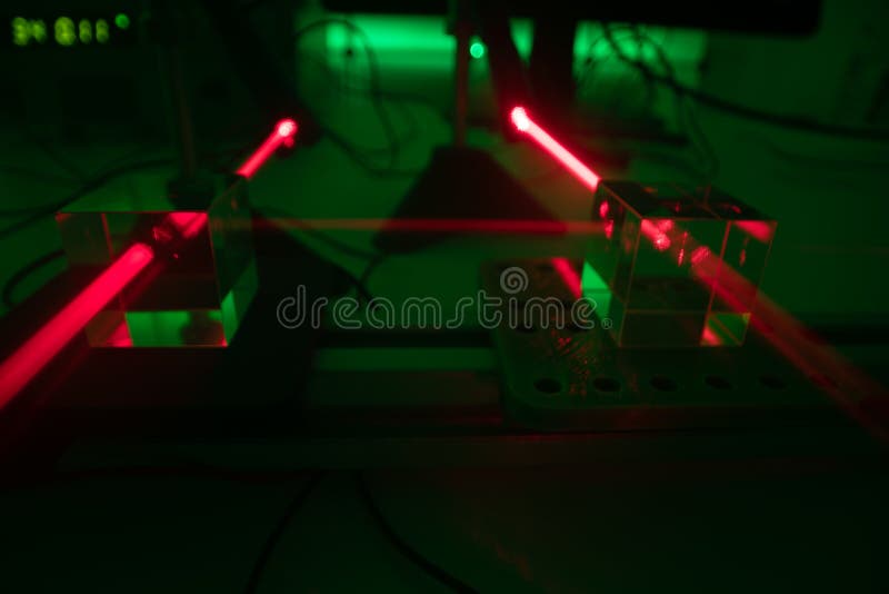 Laser Beam in Optical Laboratory Stock Photo - Image of collimator ...