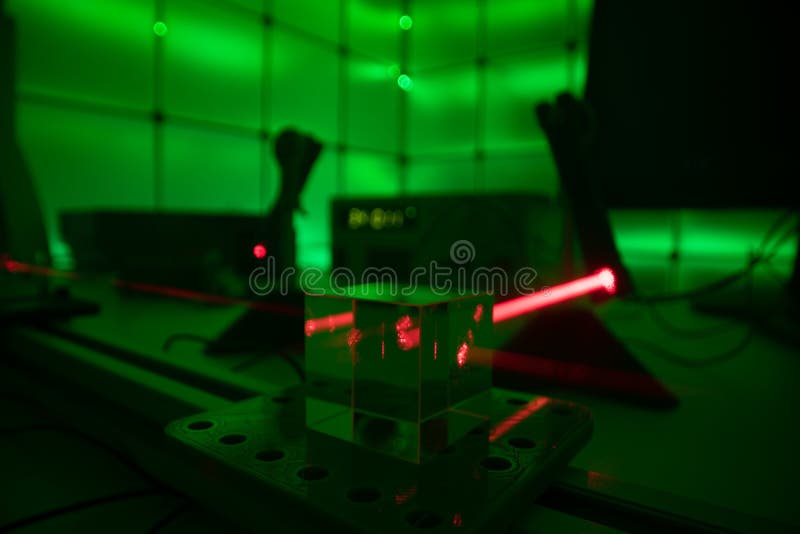 Laser Beam in Optical Laboratory Stock Photo - Image of technology ...