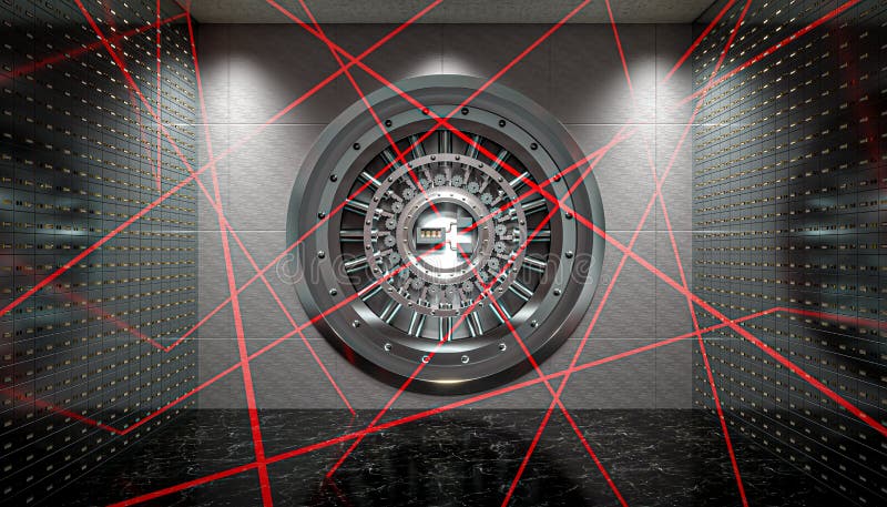 Laser Beam Security System Inside a Bank Stock Illustration ...
