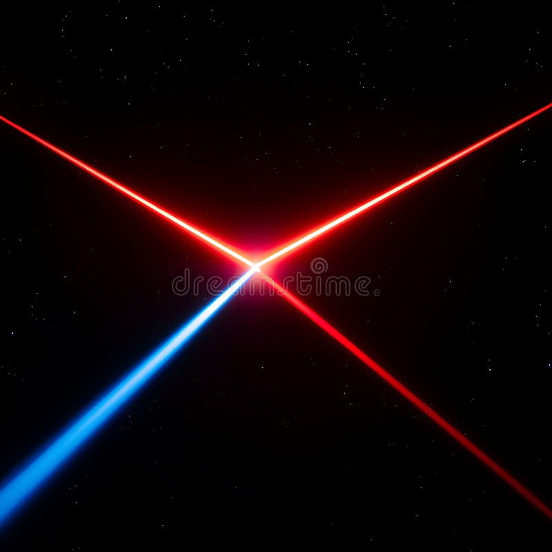 Laser Beams Forming the Shape of a Heart in Mid Air Against a Dark ...