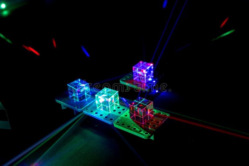 Laser Beams in the Laboratory of Optical Physics Stock Image - Image of ...