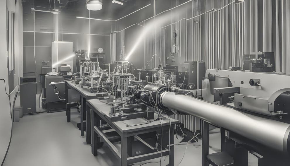 Laser Beams in the Laboratory of Optical Physics Stock Illustration ...
