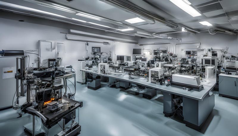 Laser Beams in the Laboratory of Optical Physics Stock Illustration ...
