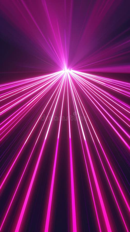 Laser Beams with Pink Light Spreading from a Central Point Stock Photo ...