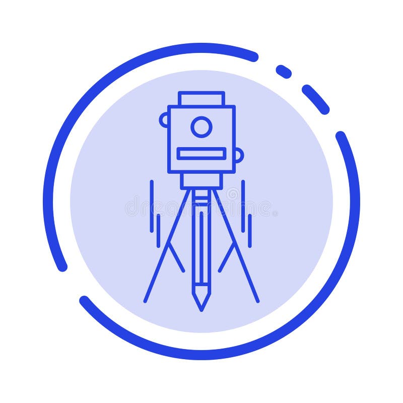 Laser, Building, Construction, Level, Tool Blue Dotted Line Line Icon ...