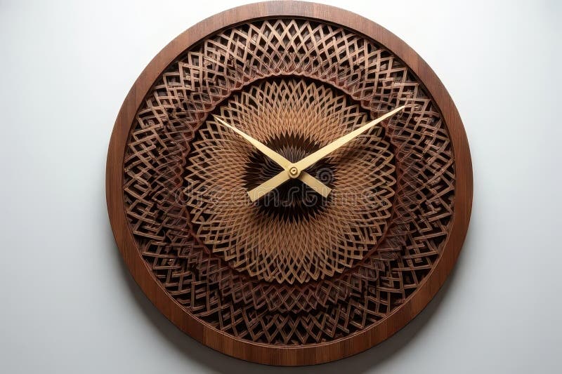 Laser-Carved Wall Clock Design Stock Illustration - Illustration of ...