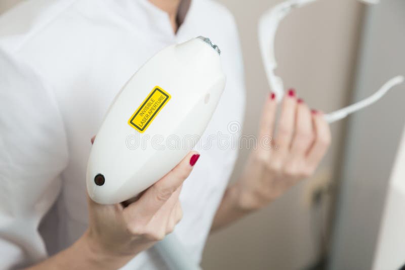 Laser cosmetology deviÑ e stock image. Image of equipment - 57238677