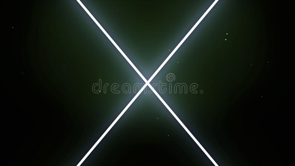 Laser Cross with Synchronous Motion of Lines. Flare Light Effect. Stock ...