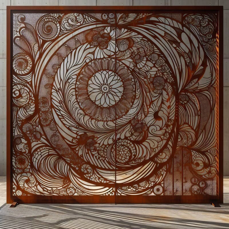 Laser Cut Corten Steel Screen a Sheet of Weathering Steel with I Stock ...