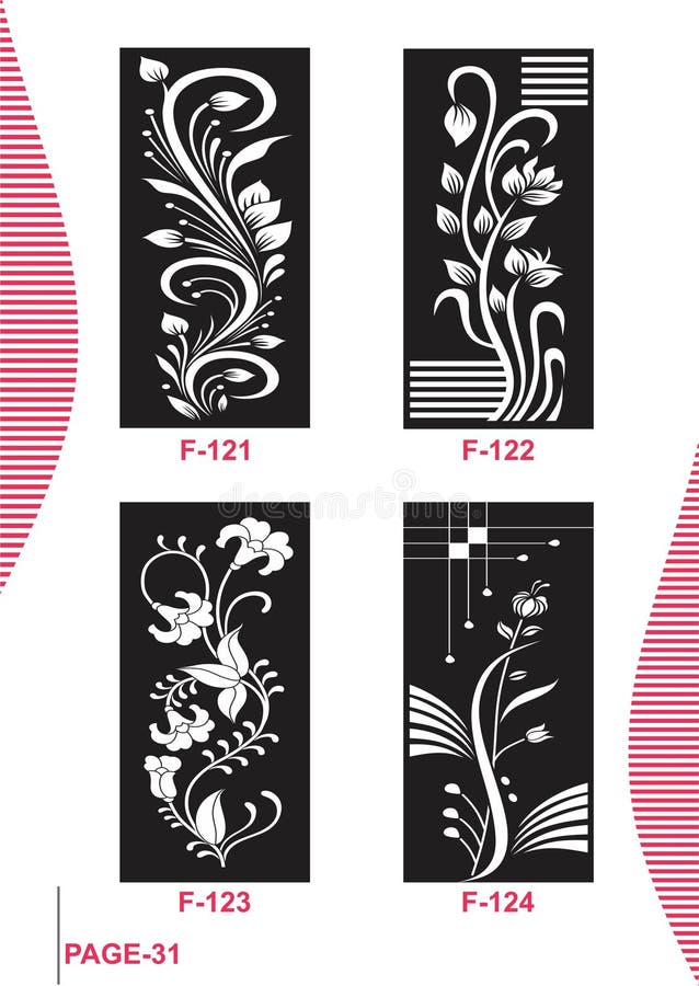 Laser Cut Design Wall Stencil Sandblasting Design Cdr X6 Stock Vector ...