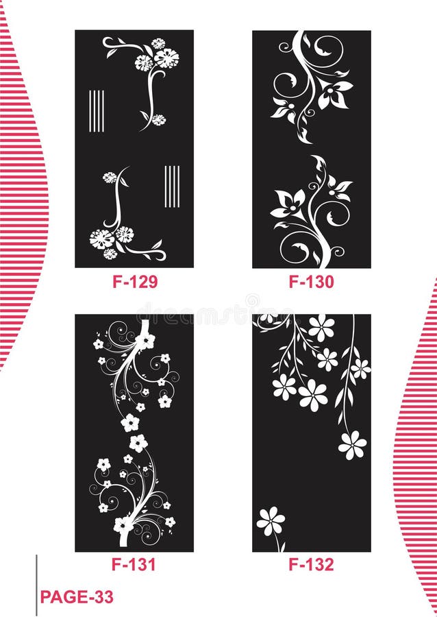 Laser Cut Design Wall Stencil Sandblasting Design Cdr X6 Stock Vector ...