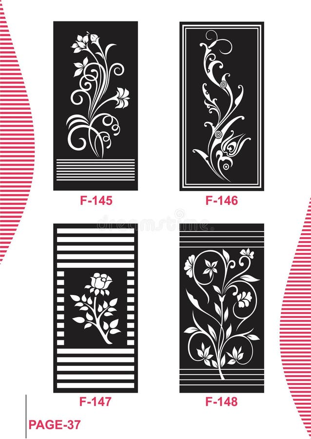 Laser Cut Design Wall Stencil Sandblasting Design Cdr X6 Stock Vector ...