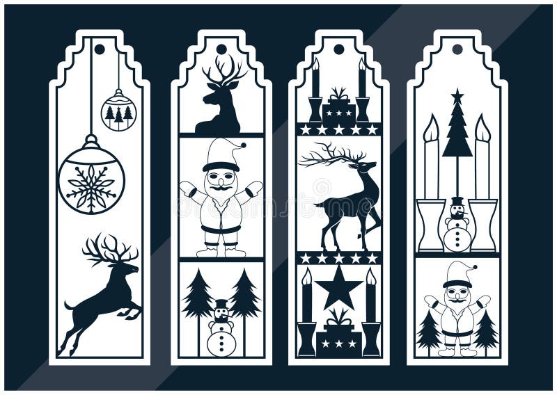 Laser Cut Die and Decorative Panel Bookmark Patterns. Set of Bookmarks ...