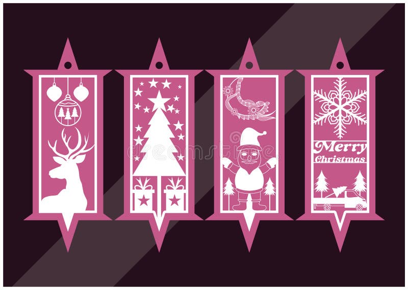 Laser Cut Die and Decorative Panel Bookmark Patterns. Set of Bookmarks ...