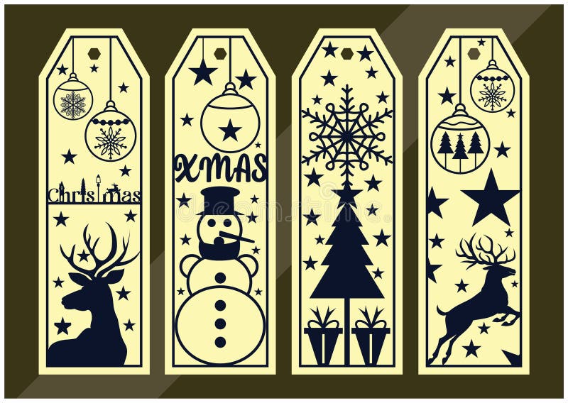 Laser Cut Die and Decorative Panel Bookmark Patterns. Set of Bookmarks ...