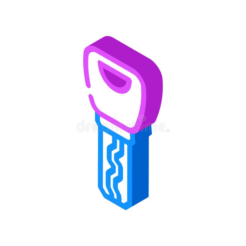 Laser Cut Key Isometric Icon Vector Illustration Stock Vector ...