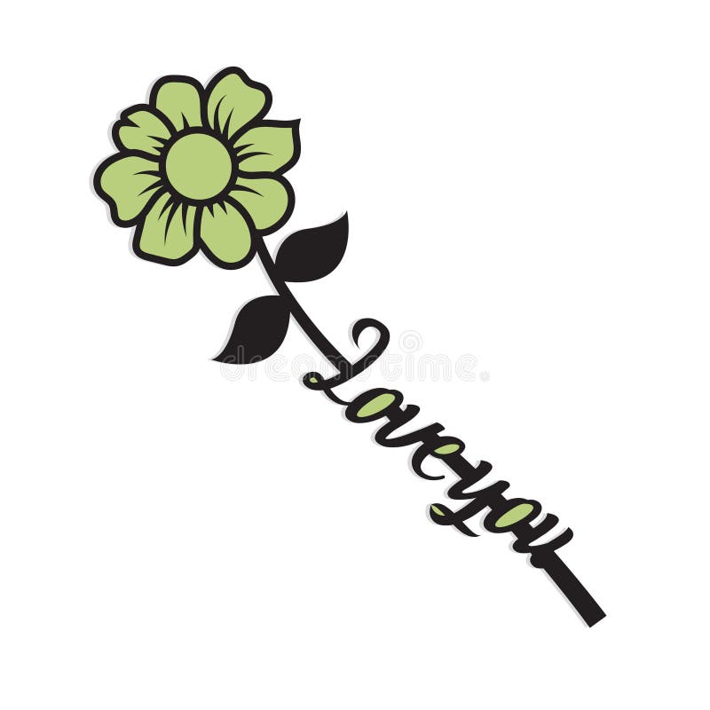 Laser Cut Love Flower Topper Valentines Day Stock Illustration ...