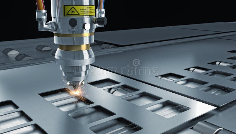 Laser cutting machine stock illustration. Illustration of engineering ...