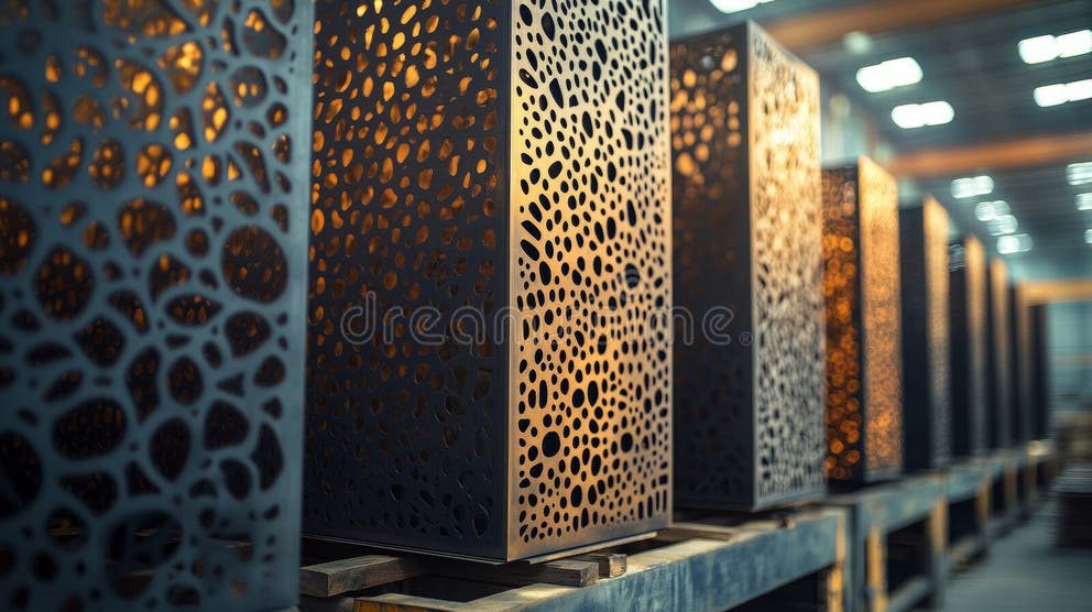 Laser Cut Metal Panels with Intricate Patterns. Stock Photo - Image of ...