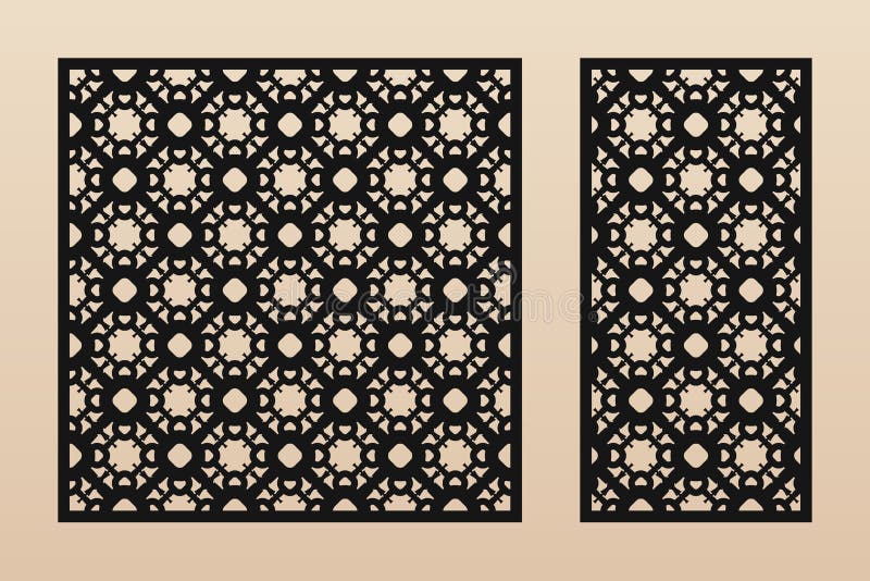 Laser Cut Panel Set. Vector Stencil With Abstract Geometric Pattern ...