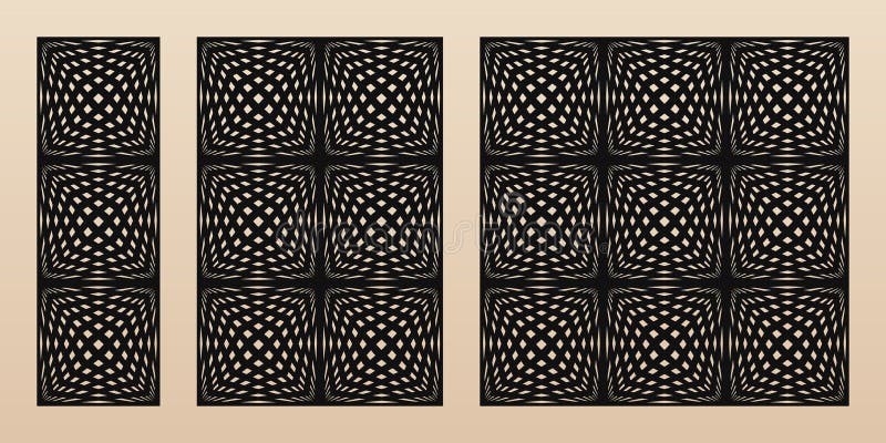 Laser Cut Patterns. Vector Set with Abstract Geometric Ornament, Lines ...