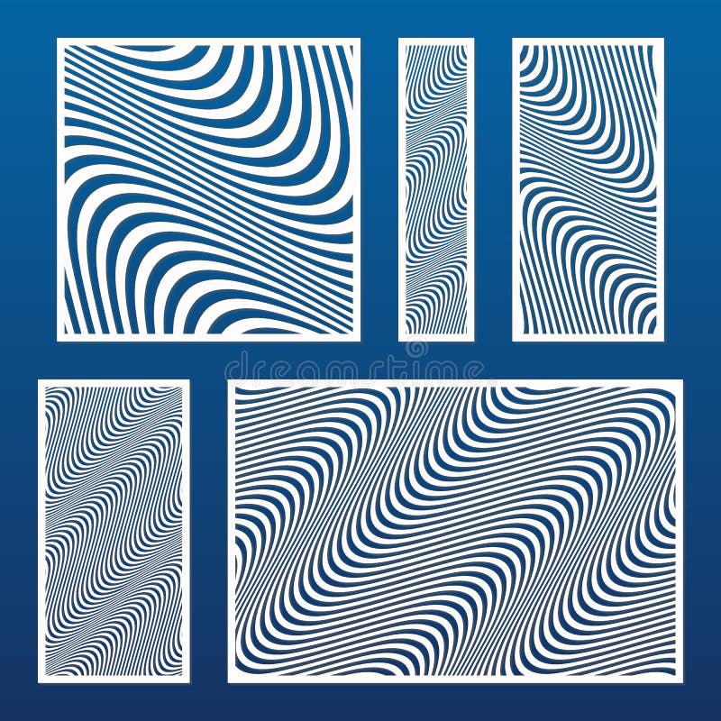 Laser Cut Panel Set. Vector Stencil with Abstract Geometric Pattern ...