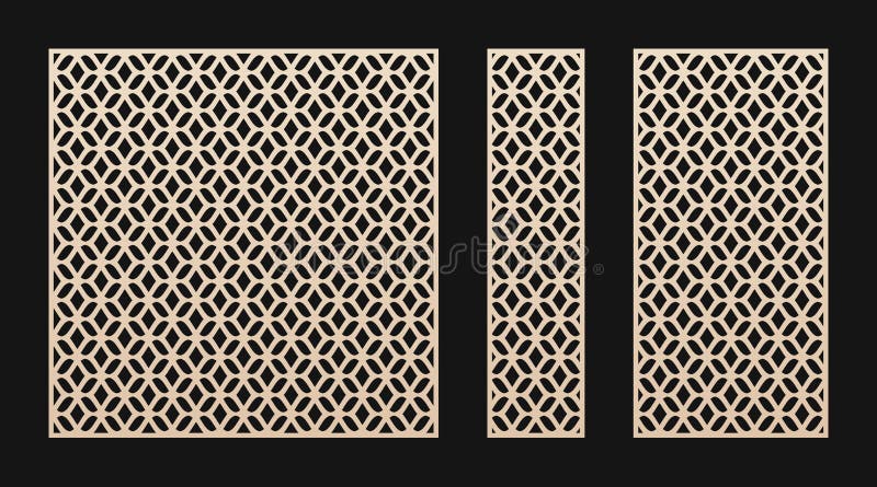 Laser Cut Panel Set. Vector Template with Abstract Geometric Pattern ...